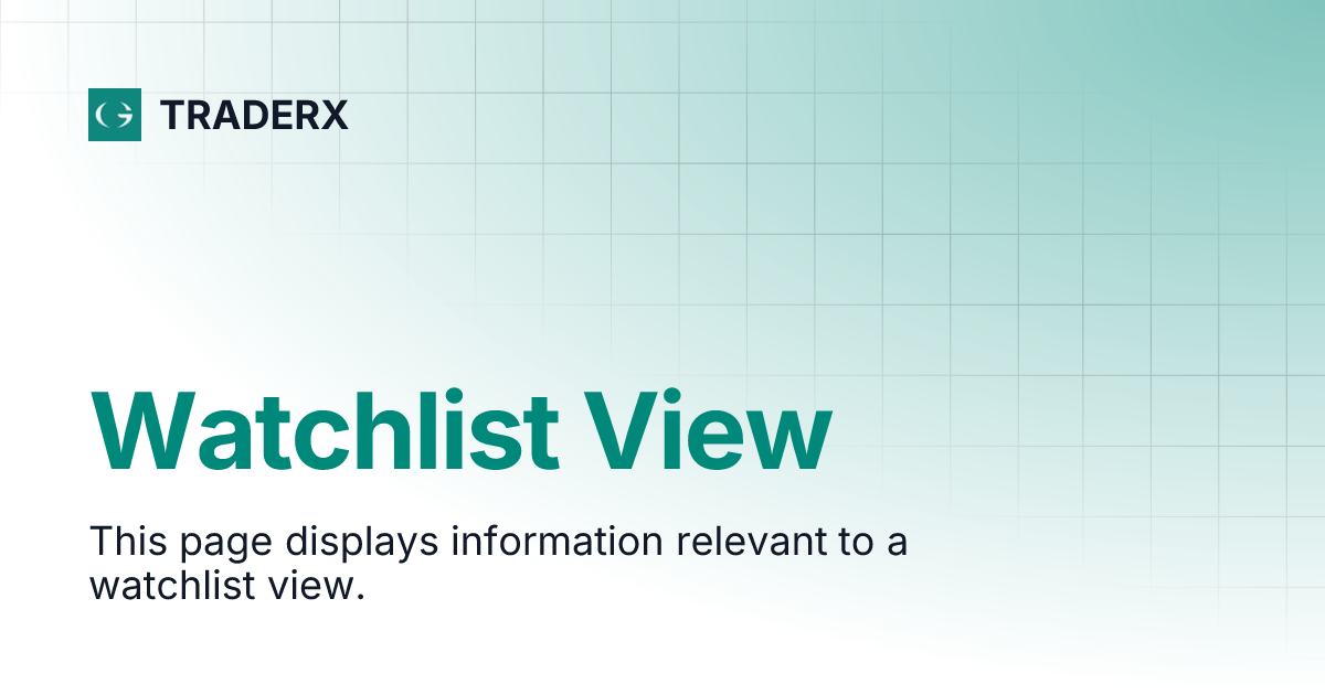 Watchlist View | TRADERX